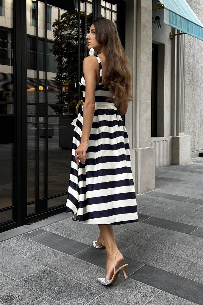 Bustier V Neck Corset Midi Dress Post Meridiem