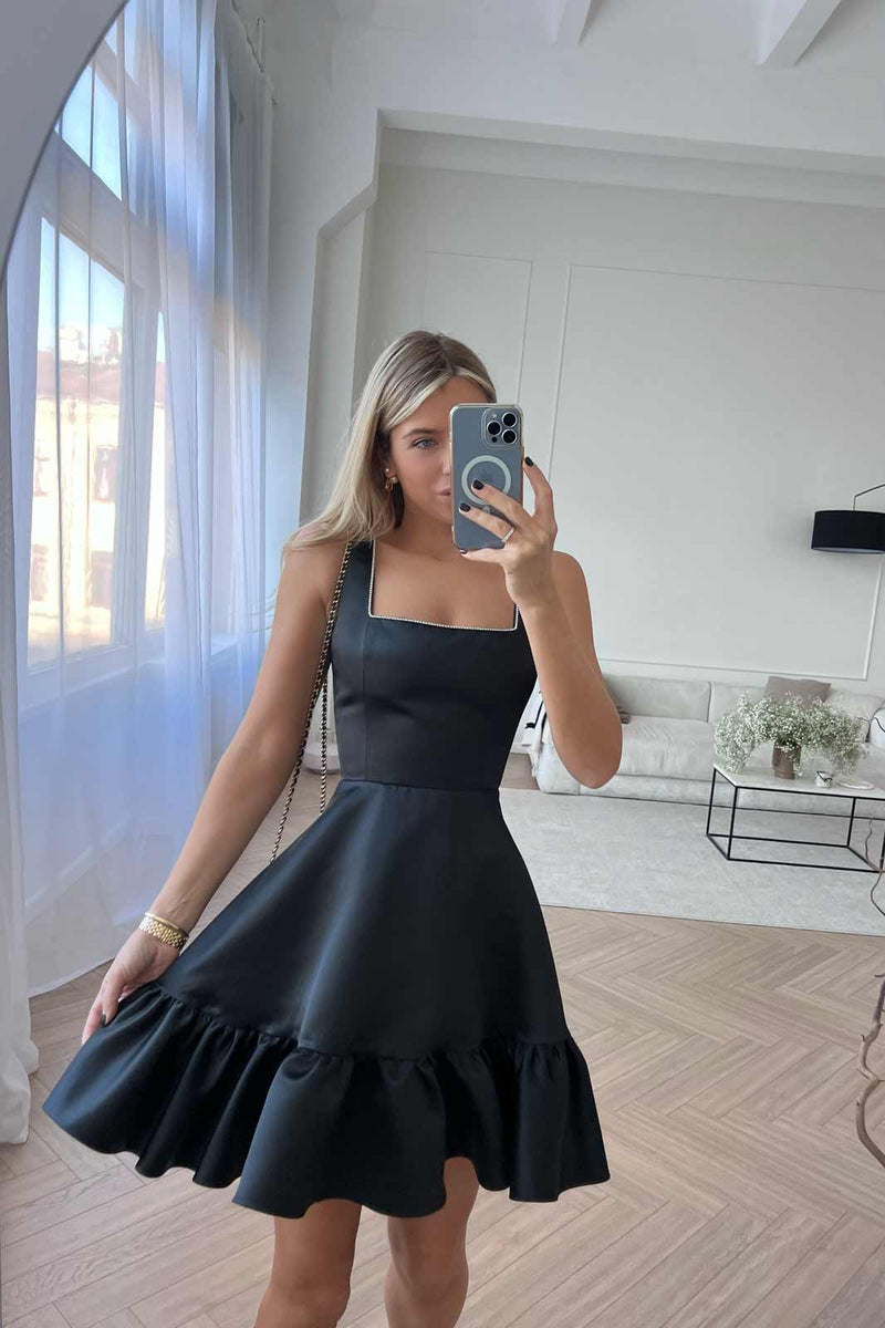 Bottom Flounced Strap Mini Dress – POST MERIDIEM