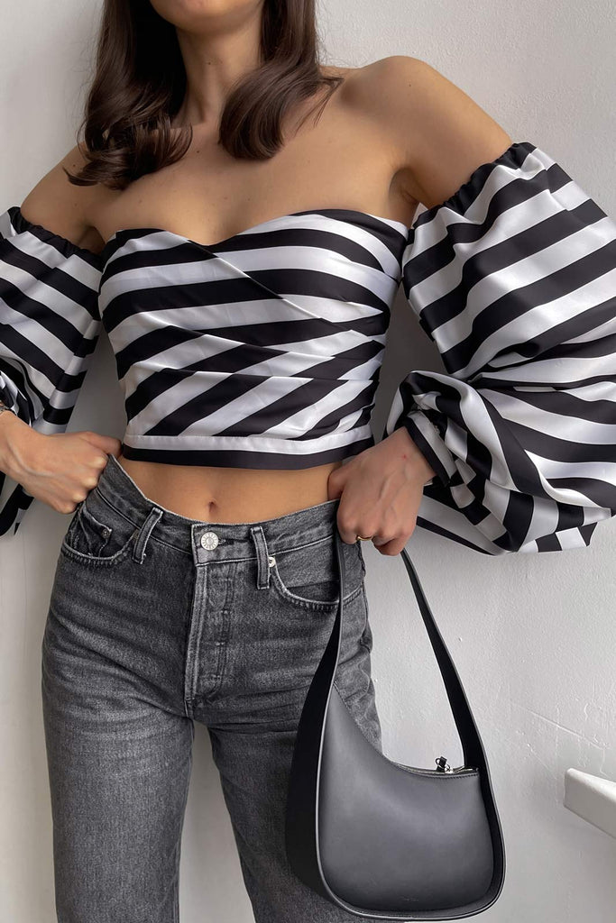 Striped Bustier Crop Top – POST MERIDIEM