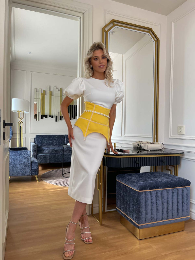 Velvet Trim Satin Basque – POST MERIDIEM